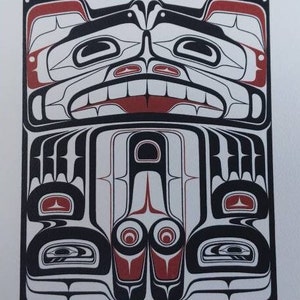 Black Bear Box Design by Carl Stromquist Salish Artist 6"x9" Art Card ...