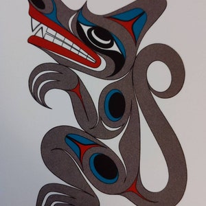 Salish Wolf by Joe Wilson Salish Artist 6"x9" Art Card - Etsy