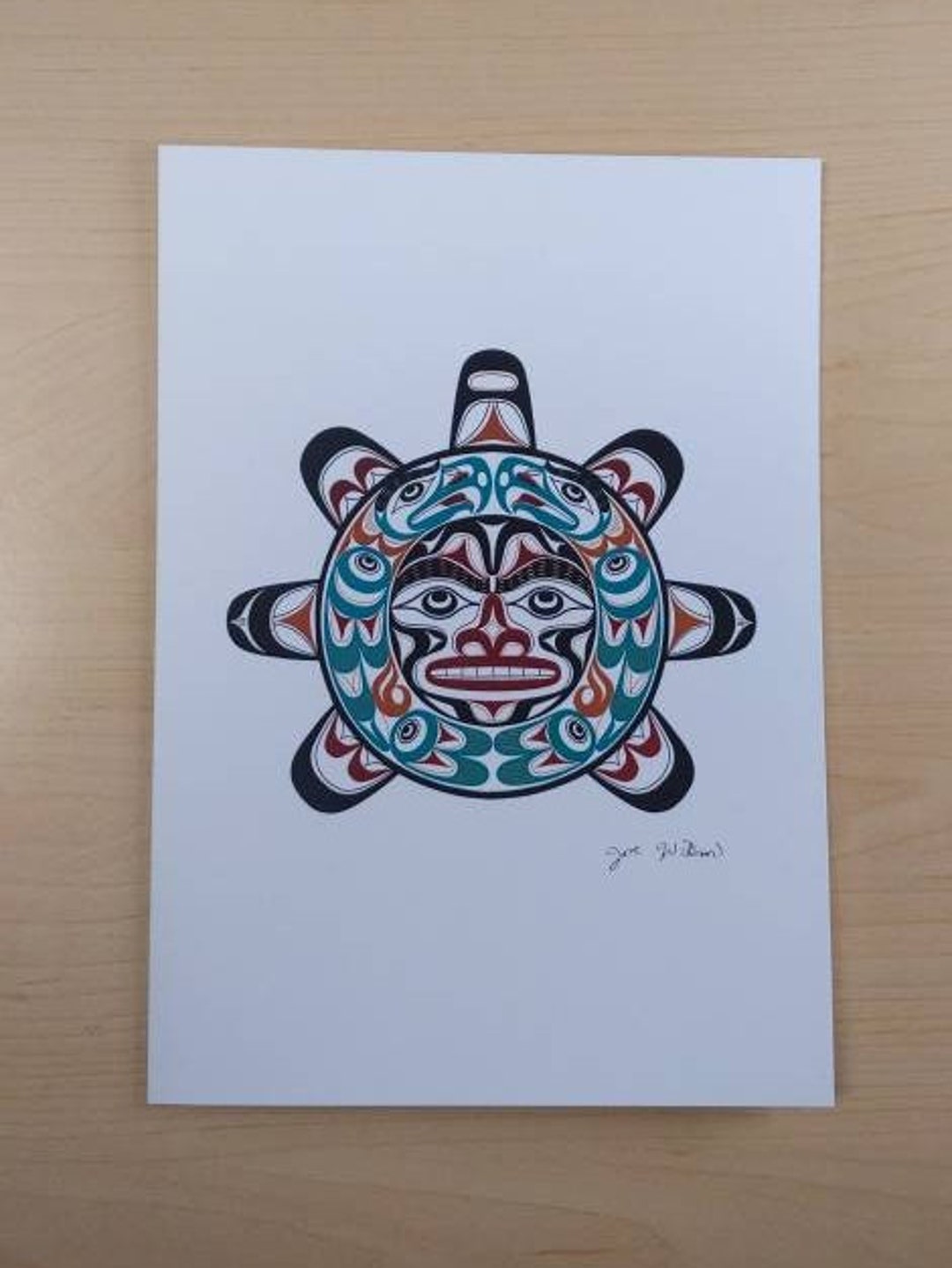 Sun by Joe Wilson Salish Artist 6"x9" Art Card - Etsy