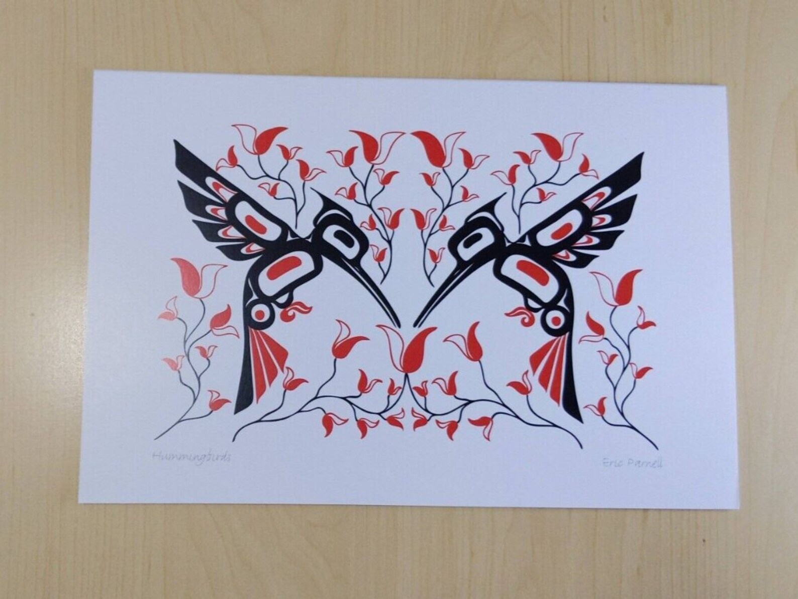 Hummingbirds by Eric Parnell Haida Artist 6"x9" Art Card - Etsy Canada