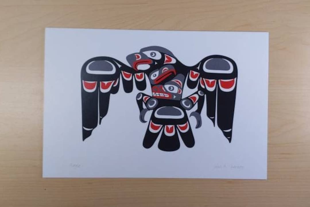 Eagle Crest by John A Sharkey Coast Salish Artist 6"x9" Art Card - Etsy