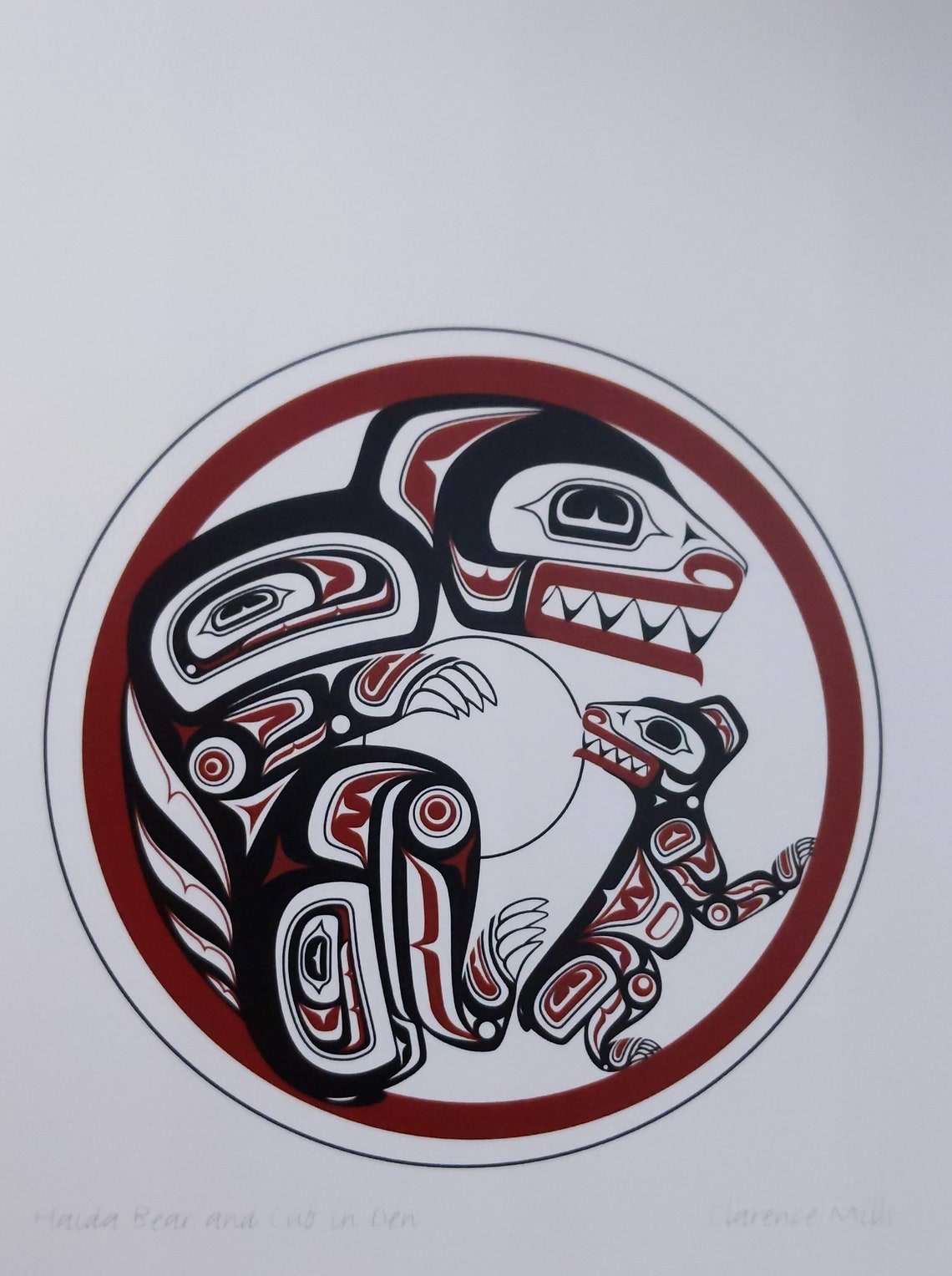 Haida Bear and Cub in Den by Clarence Mills Haida Artist - Etsy Canada