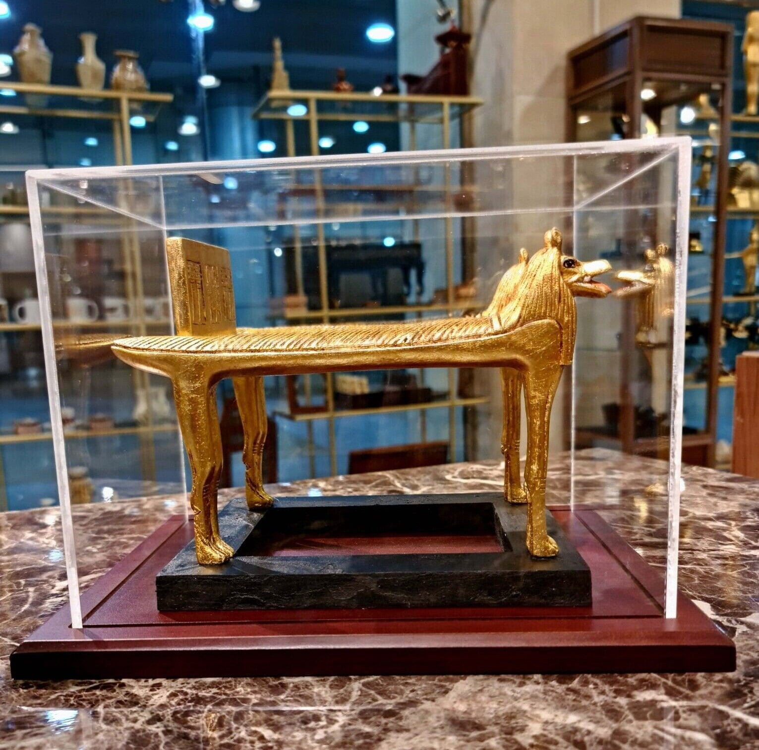 Funerary Bed of King Tutankhamun With Hippo Heads, Handcrafted Replica ...