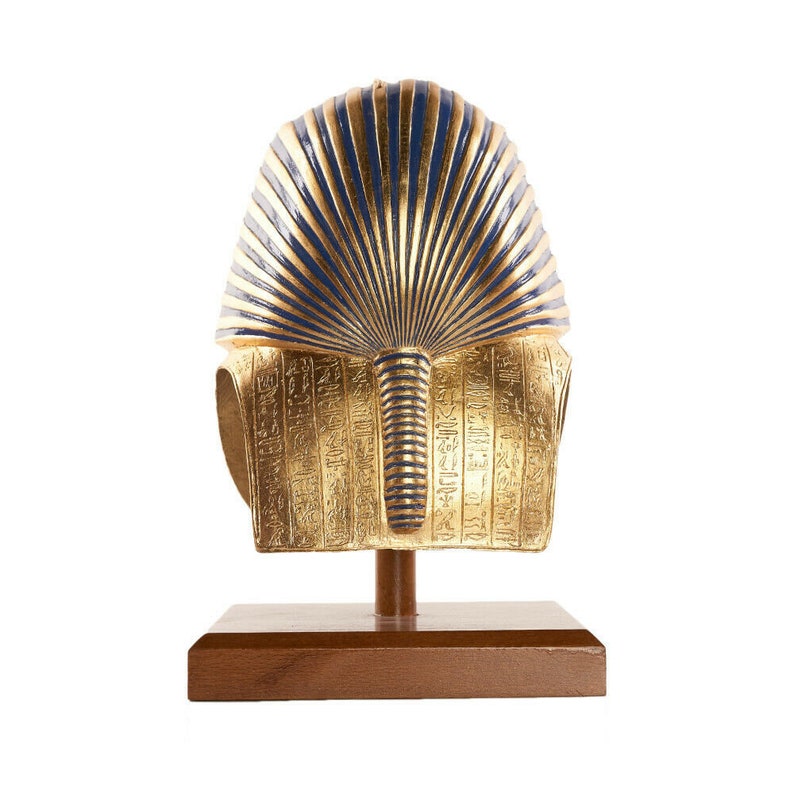 King Tutankhamun Gold Mask in Wooden Base (x-large Size), Museum ...