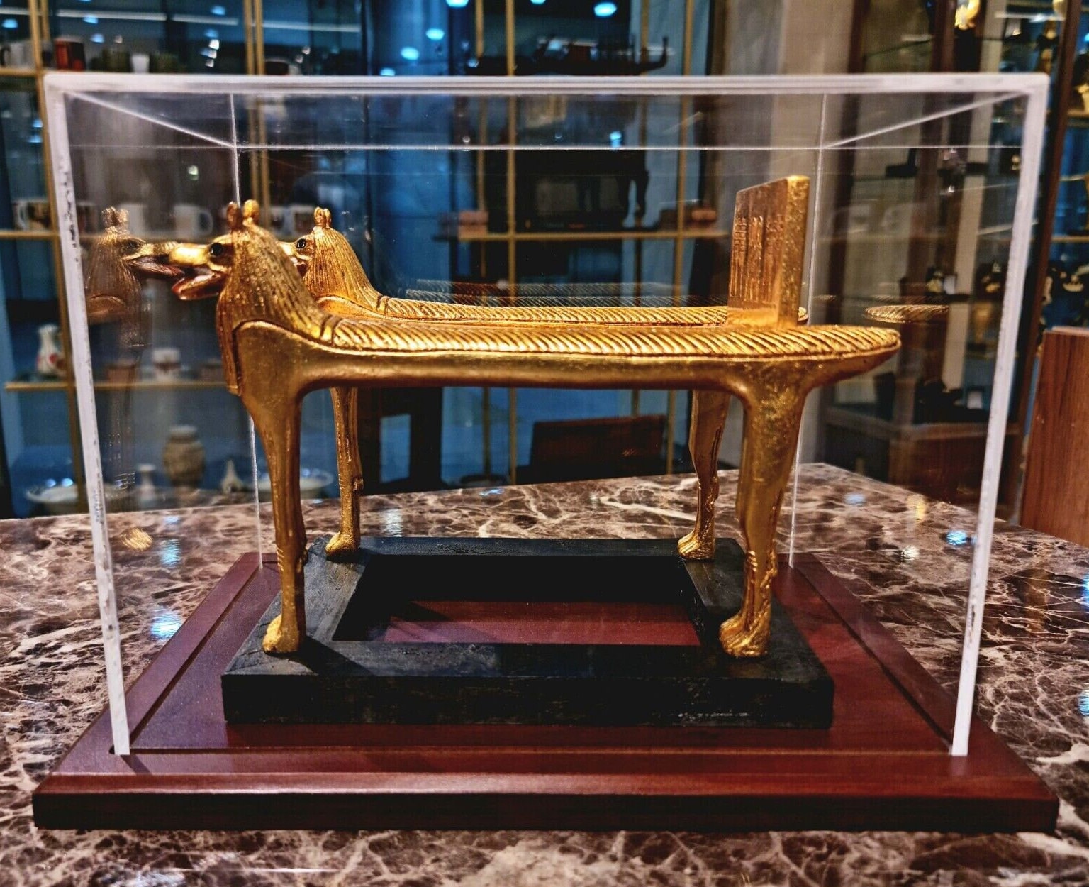Funerary Bed of King Tutankhamun With Hippo Heads, Handcrafted Replica ...