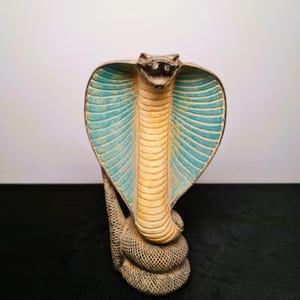 Hand Carved Wadjet Cobra Statue: Egyptian Uraeus Serpent Sculpture - Etsy