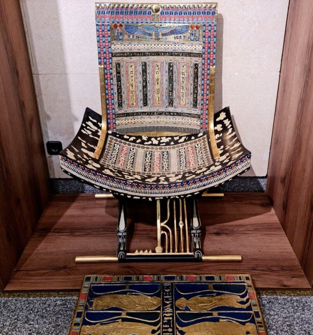 King Tut Throne Replica: Limited Edition Egyptian Museum Decor - Etsy