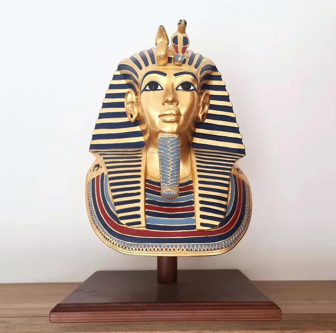 Large Sized Replica of King Tutankhamun's Iconic Golden Mask on a ...