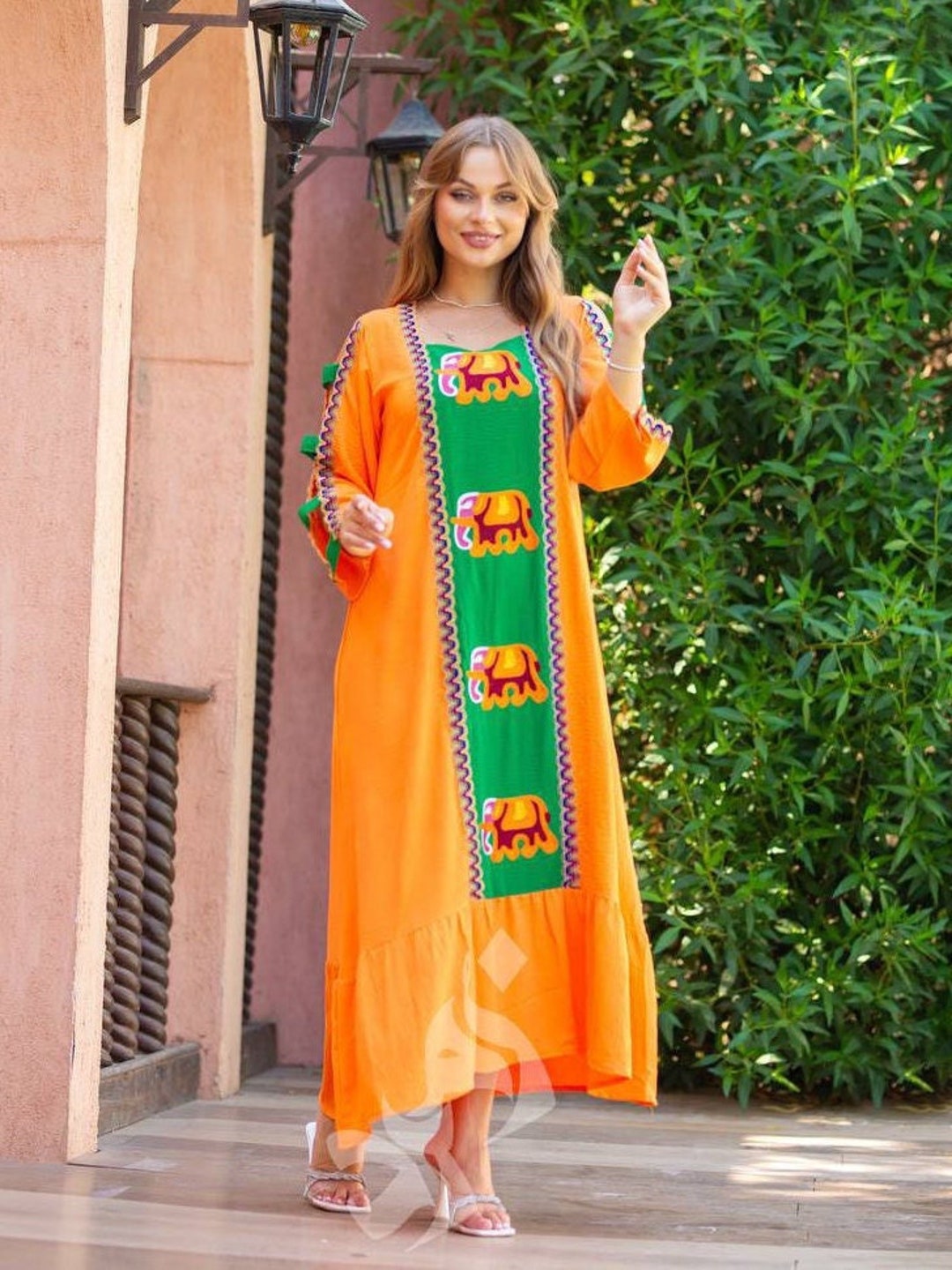 Embroidered Egyptian Cotton Caftan: Exotic Comfort Wear - Etsy