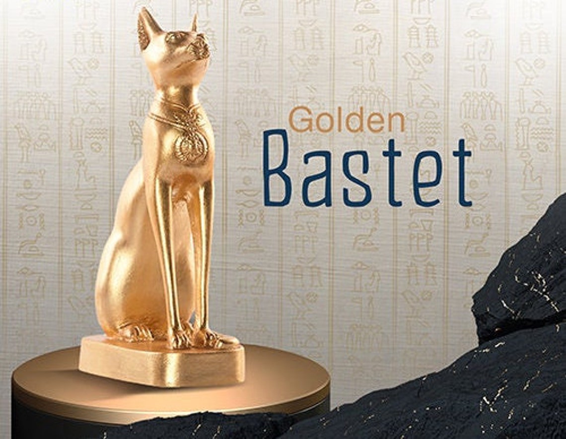 Golden Egyptian Goddess Bastet Museum Reproduction W - Etsy