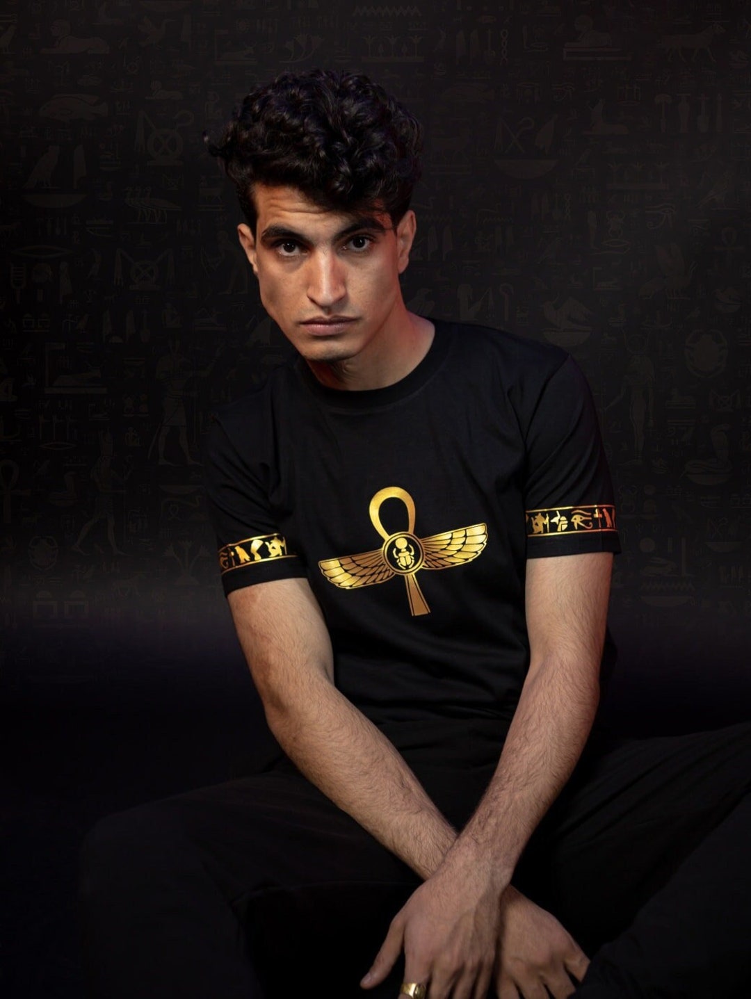 Black Ancient Egypt T-shirt, Ankh, Hieroglyphics Kemet Symbols, King ...