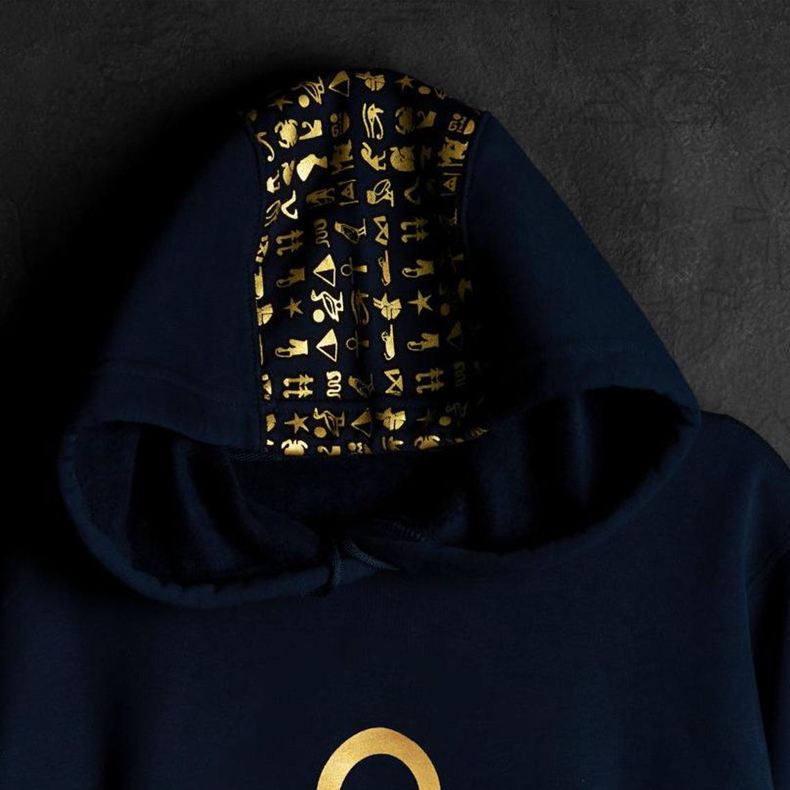 Ankh Hoodie: Ancient Egyptian Mythology, Navy Blue Cotton - Etsy