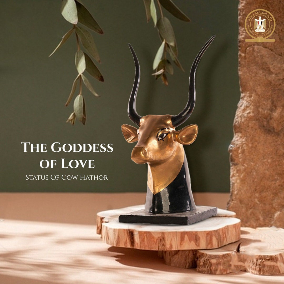 Busto de vaca de la diosa egipcia Hathor Estatua de reproducción ...