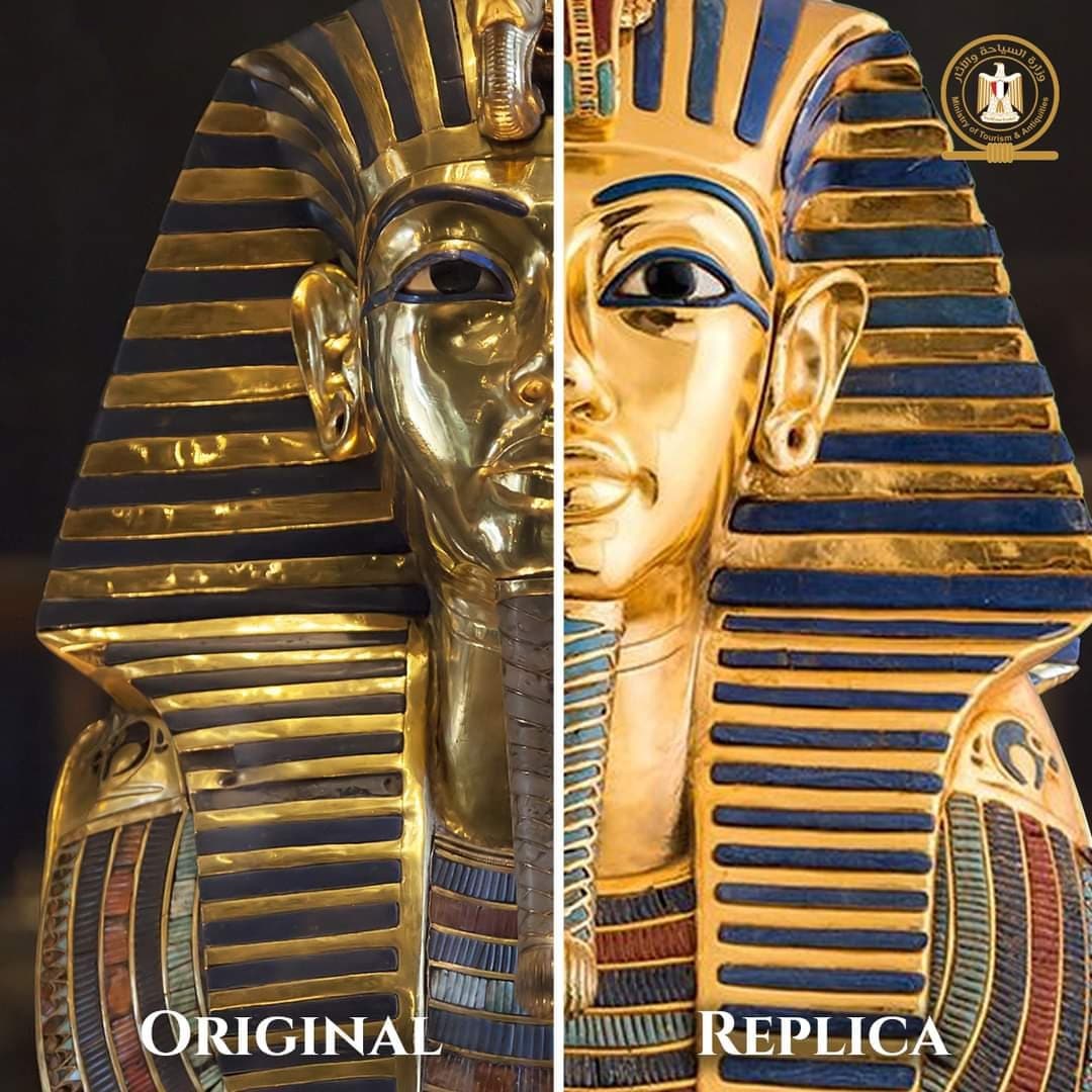 Rare King Tutankhamun Golden Death Mask - 24K Gold Plated Copper With ...