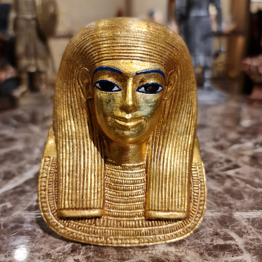 Cute Funerary Mask of King Yuya, Museum Reproduction Replica With ...