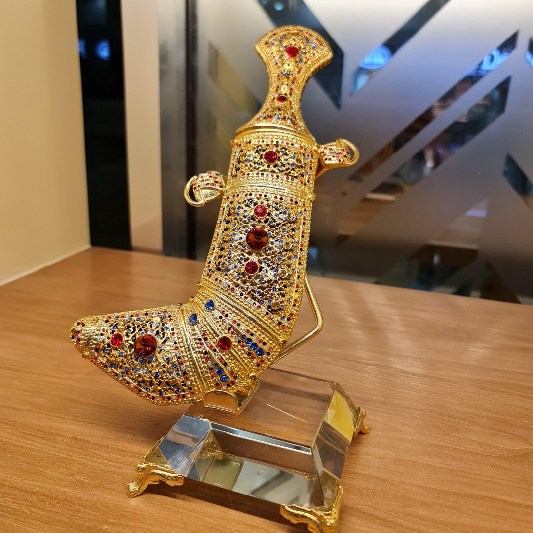 Luxury Crystal Blade Dagger, Clear, 24k Gold Plated, Large, Gift ...