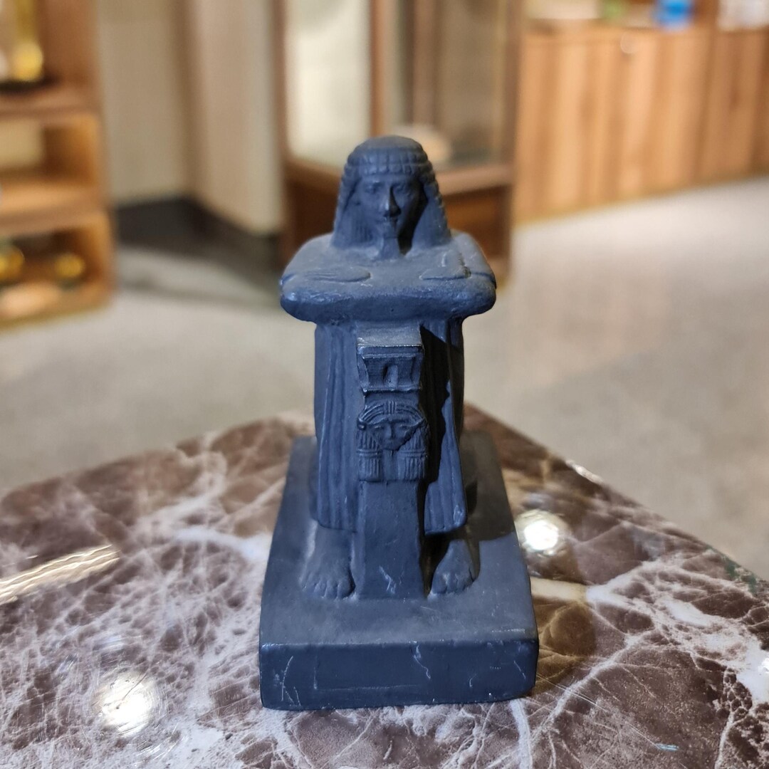 Lovely Ancient Egyptian Cube Block Statue, Small Size, Black Statue ...