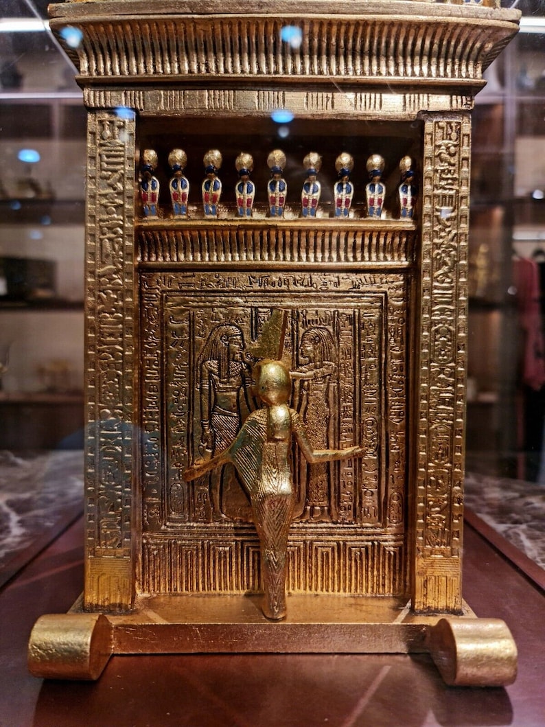 King Tutankhamun Canopic Shrine Replica: Gilded Egyptian Museum Art - Etsy