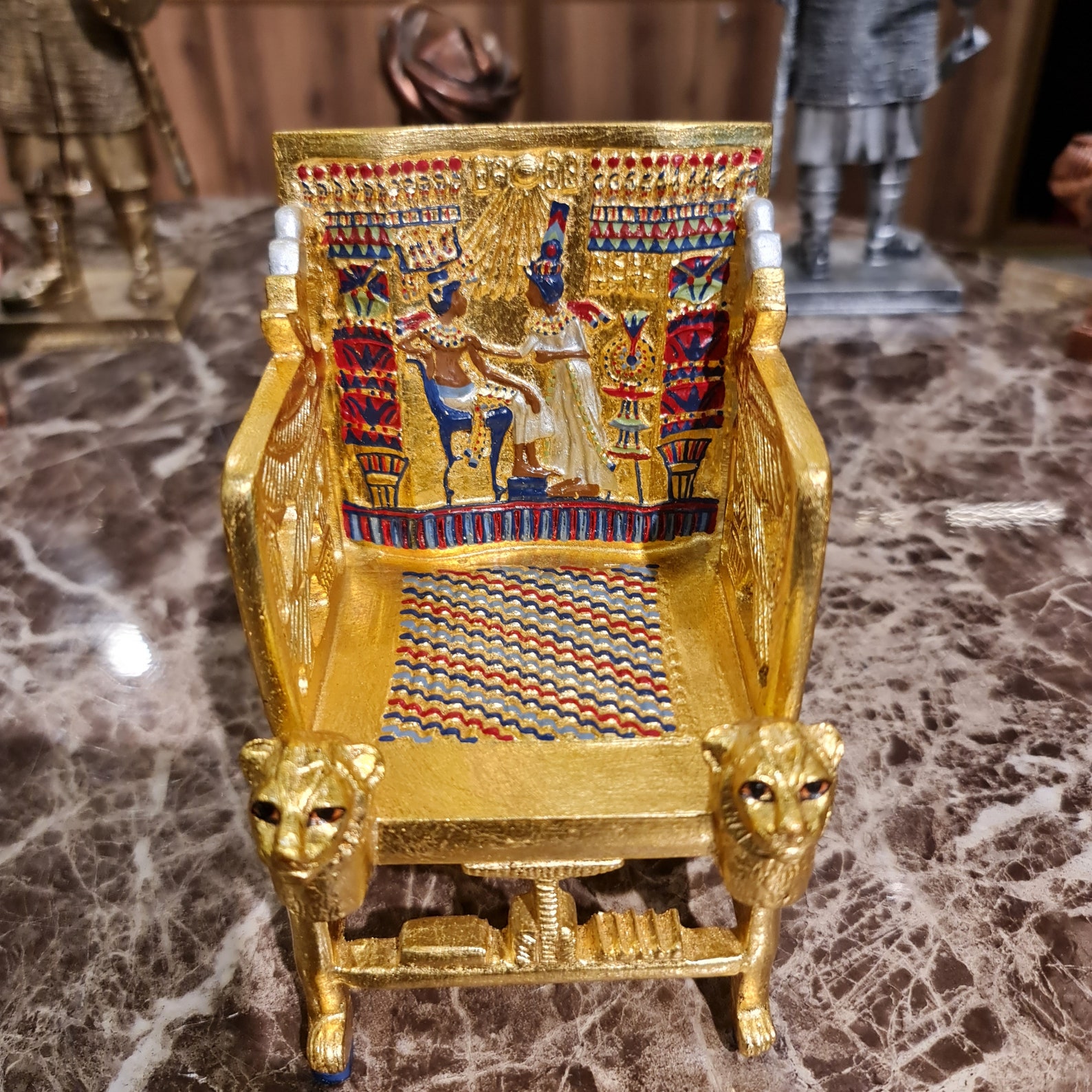 Handmade King Tut Throne Replica: Egyptian Golden Chair With ...