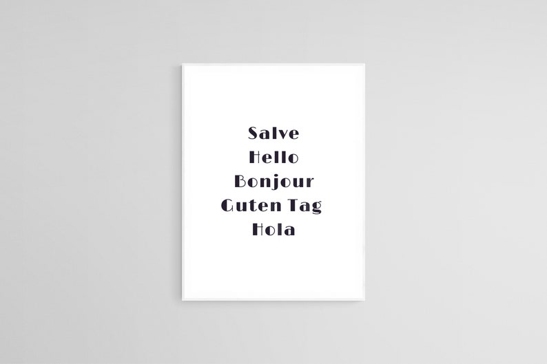 Hello in Different Languages Printable Wall Art - Typography Wall Art ...