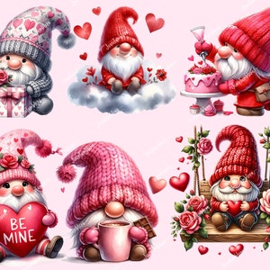 Gnomes Valentines Day Clip Art Bundle Gnome Clipart PNG Bundle Gnomes ...