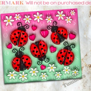 Inflated Ladybug Tumbler Wrap Png 3D Tumbler Design Skinny Sublimation ...