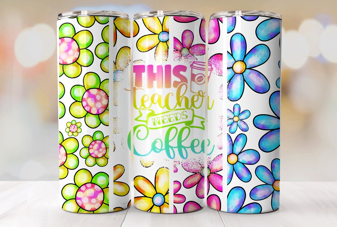 Coffee Teacher Tumbler Wrap Seamless, Sublimation Download Designs for ...