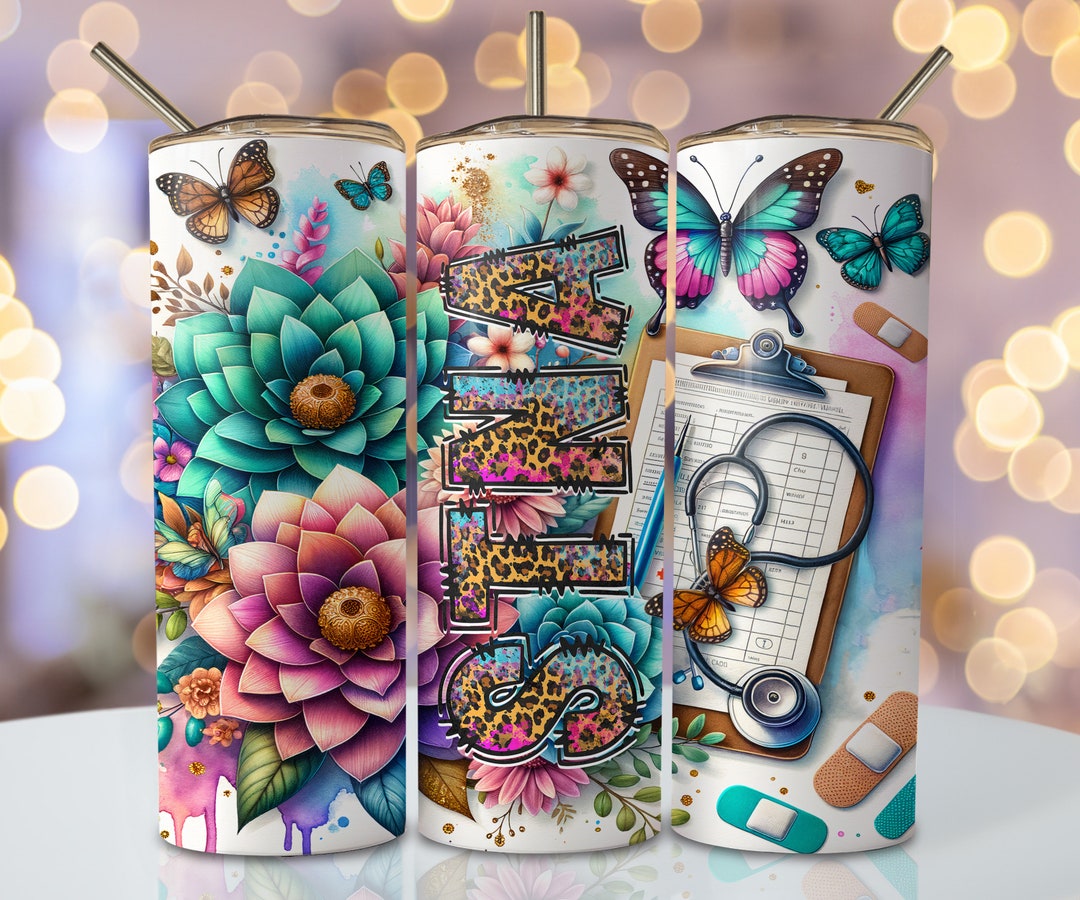 STNA Nurse Tumbler Wrap, 20oz Skinny Sublimation Tumbler Design, STNA ...