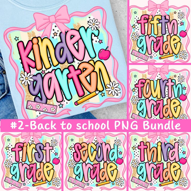 Preppy Back to School Bundle Png, T Shirt Bundle PNG, First Day of ...