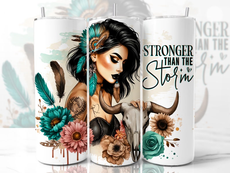 Western Affirmation Tumbler Wrap, 20oz Skinny Sublimation Tumbler ...