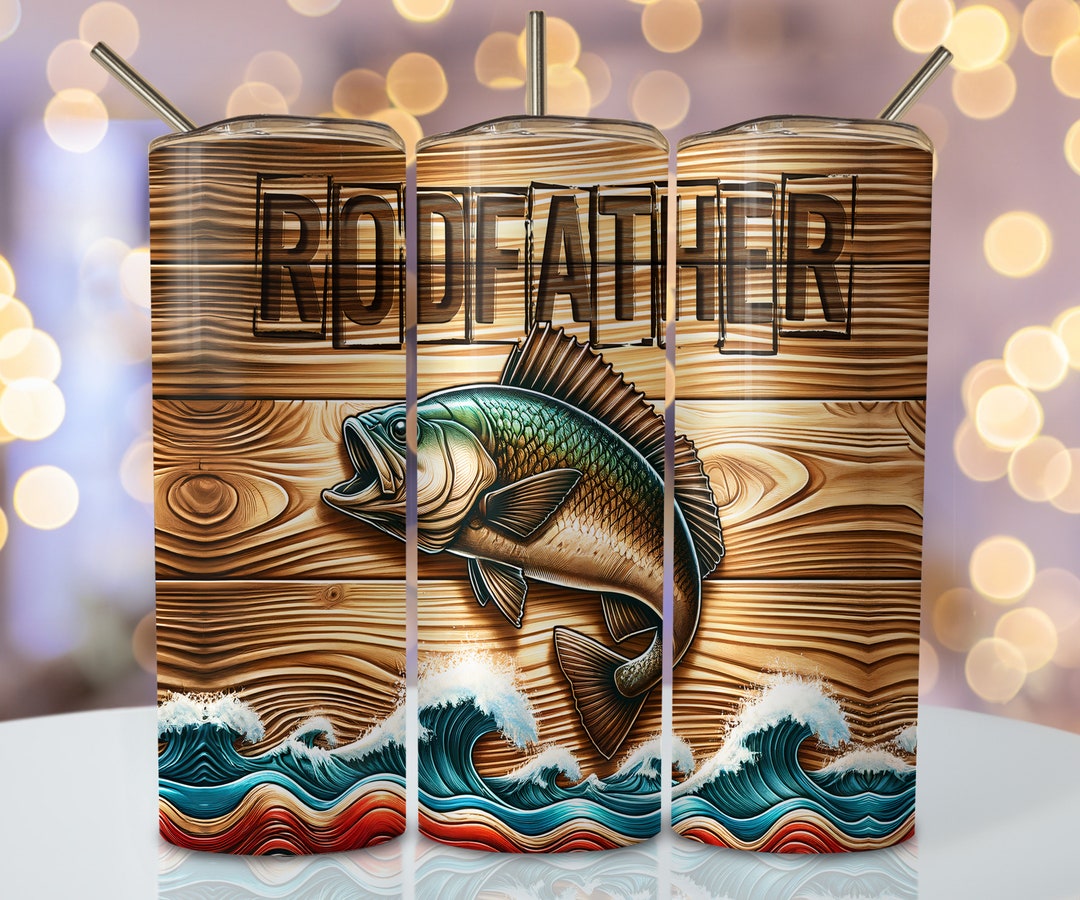Rodfather Fish Tumbler Wrap, 20oz Skinny Sublimation Tumbler Design Png ...