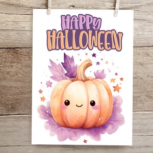 60+ Lilac Halloween Clipart Bundle Pastel Kawaii Pumpkin Clipart PNG ...