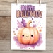 60+ Lilac Halloween Clipart Bundle Pastel Kawaii Pumpkin Clipart PNG ...
