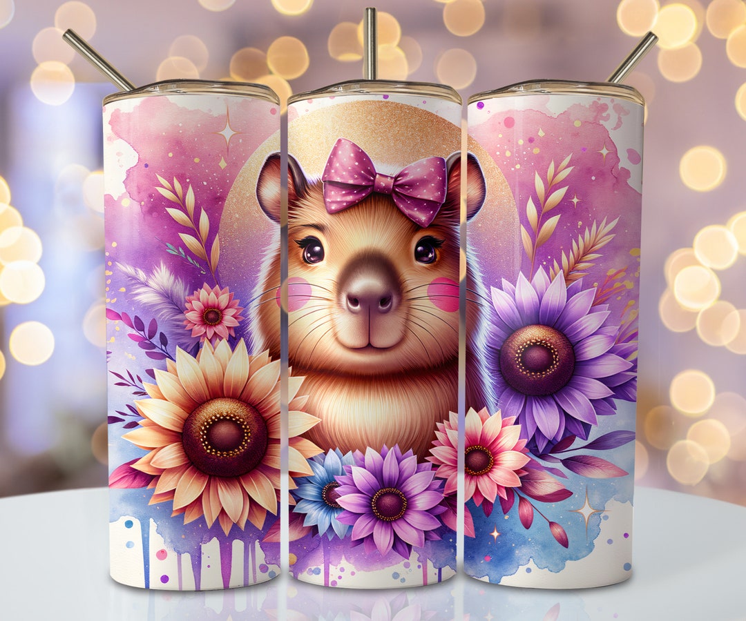 Capybara Tumbler Wrap, 20oz Skinny Sublimation Tumbler Design, Capybara ...