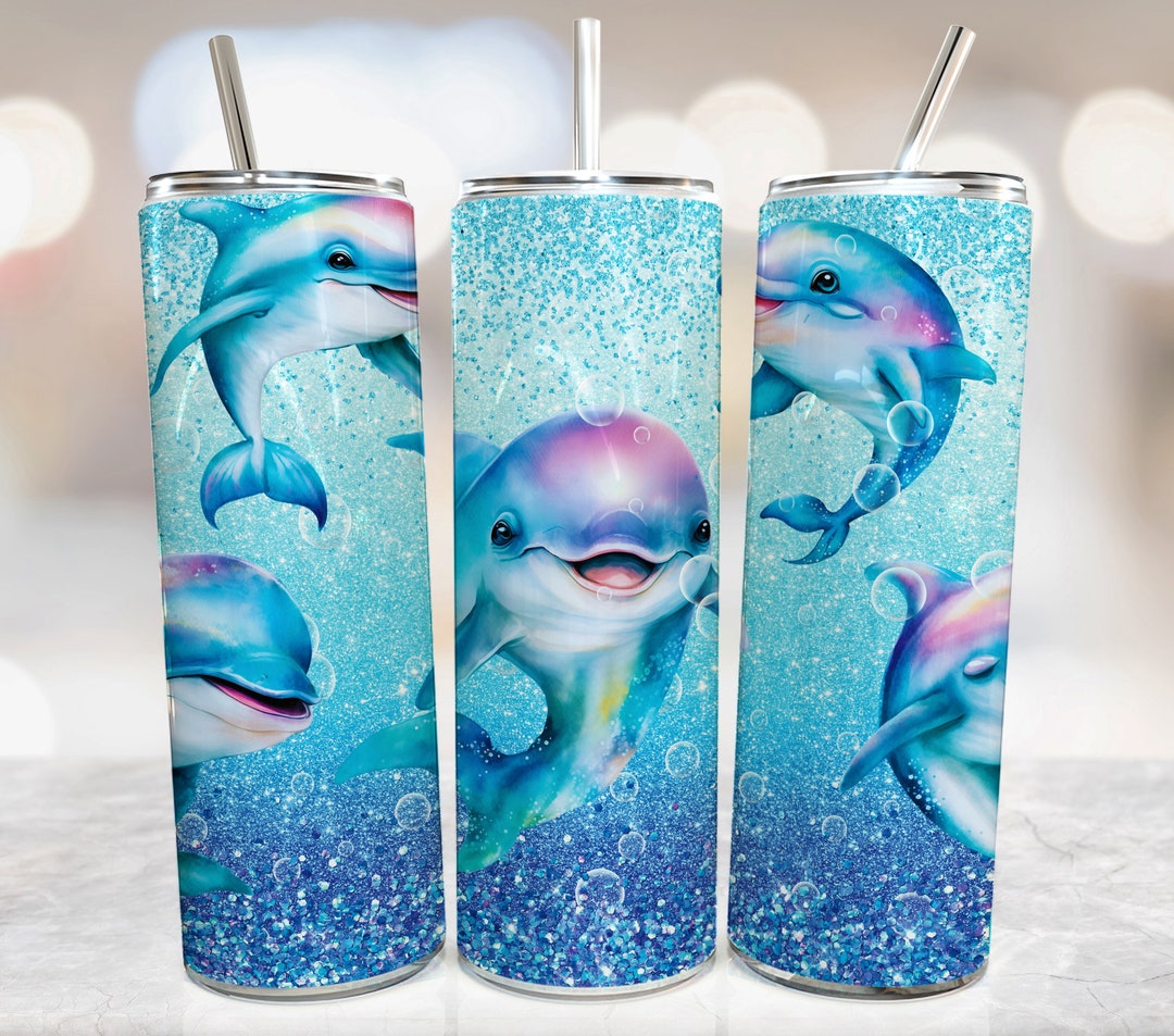 Cute Dolphin Tumbler Design Png, Skinny Tumbler Sublimation Designs ...