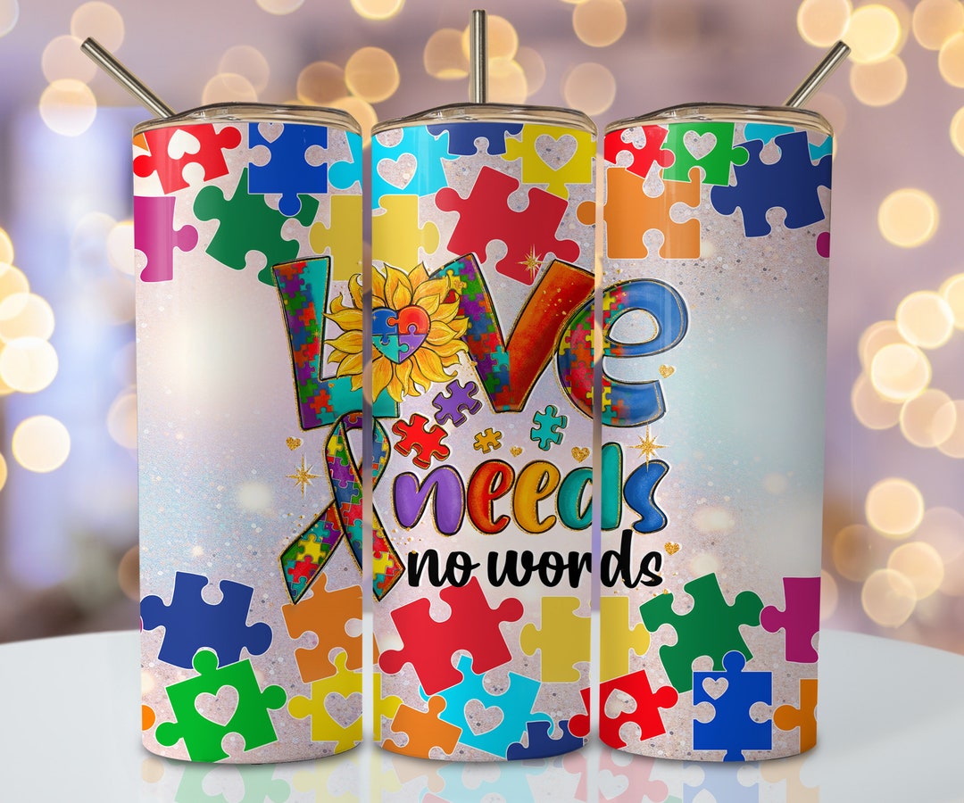 Autism Awareness Tumbler Wrap, 20 Oz Skinny Sublimation Tumbler Design ...