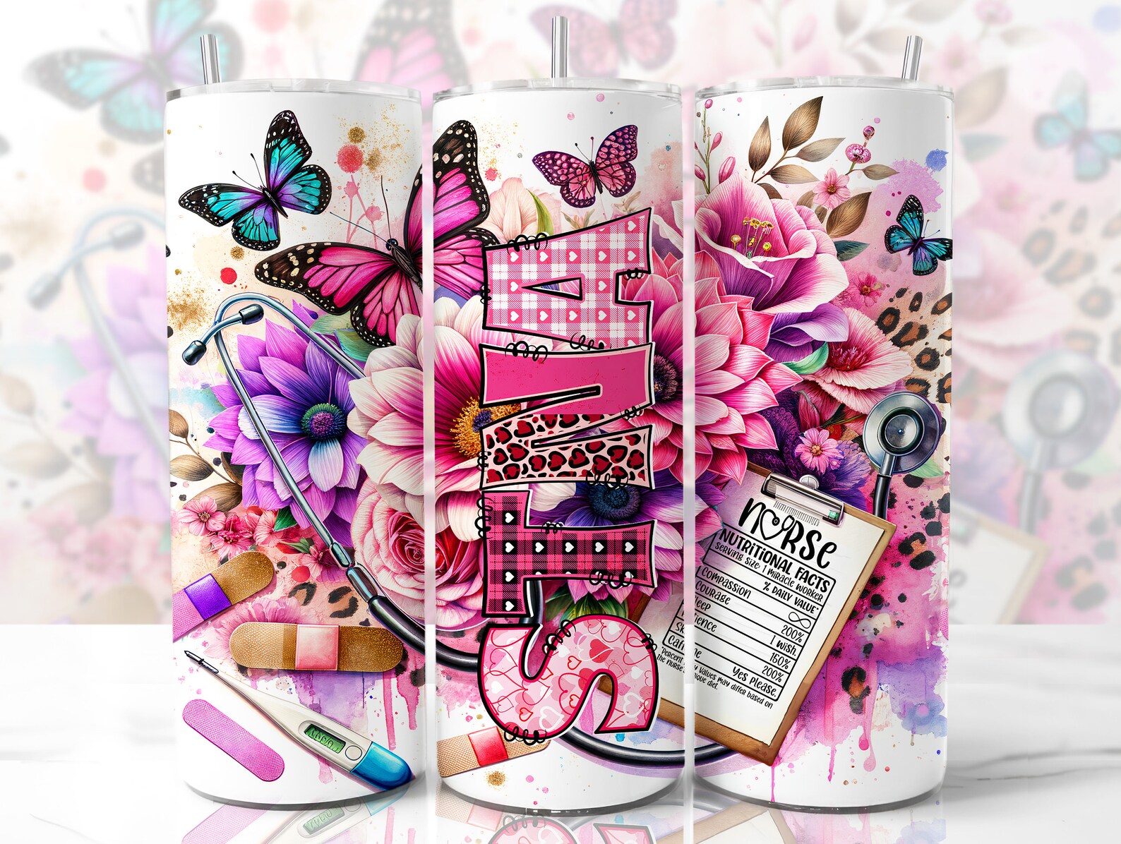 STNA Nurse Tumbler Wrap, 20oz Skinny Sublimation Tumbler Design, STNA ...