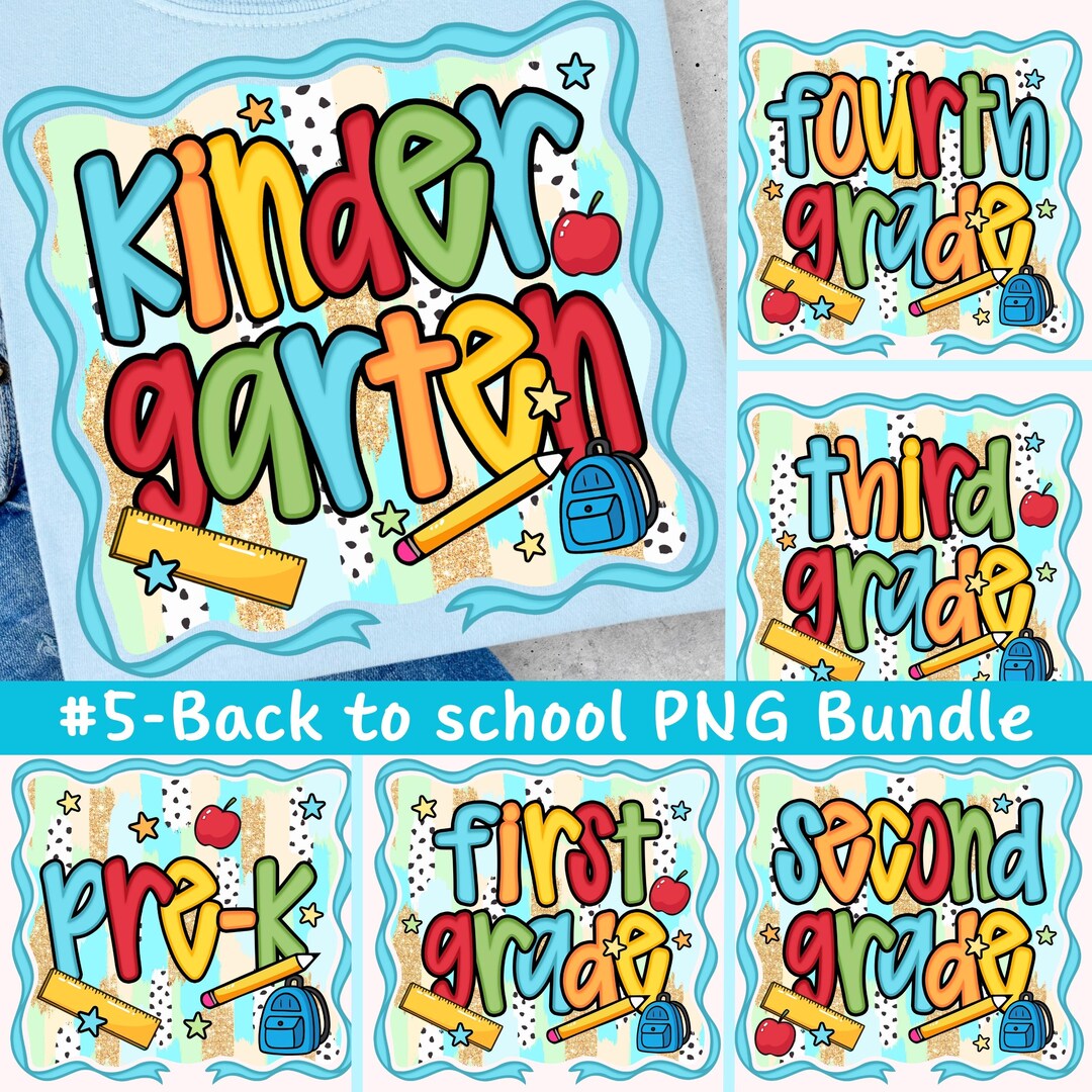 Preppy Back to School Bundle Png, T Shirt Bundle PNG, First Day of ...