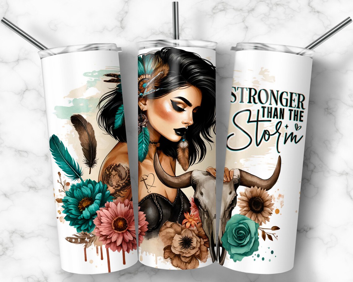 Western Affirmation Tumbler Wrap, 20oz Skinny Sublimation Tumbler ...