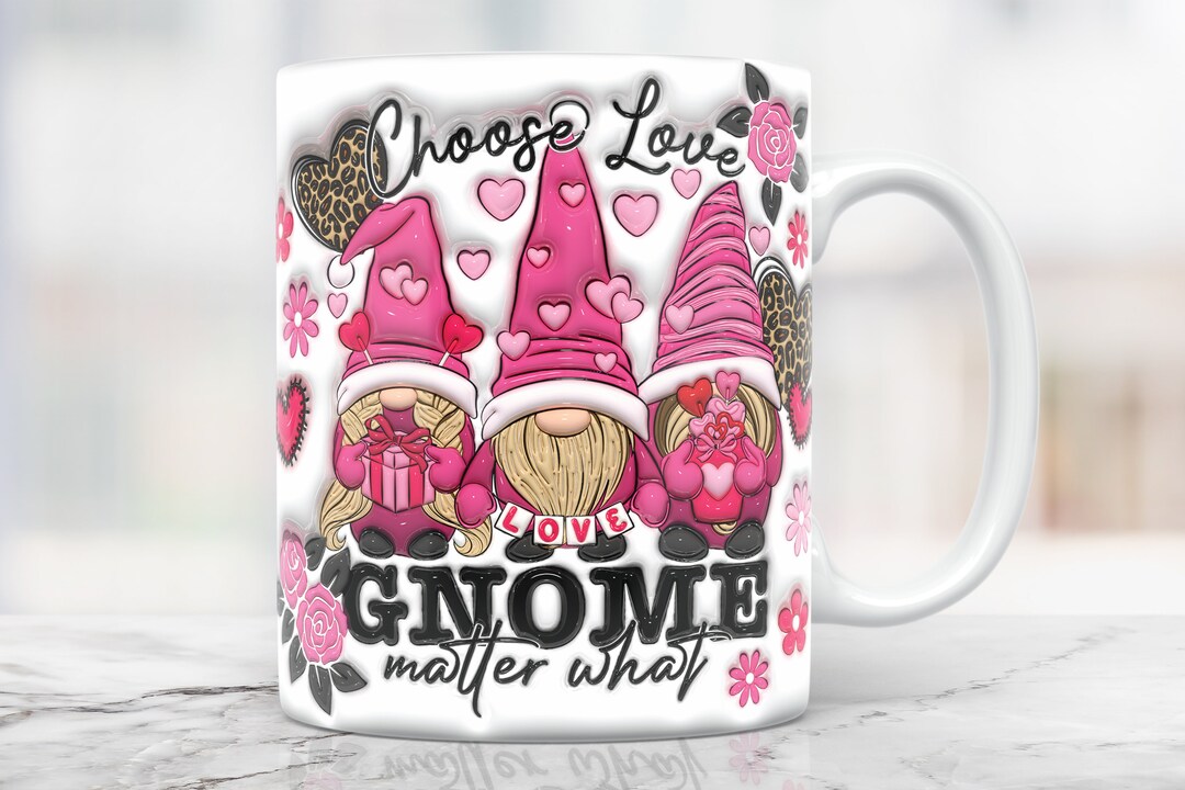 Inflated Valentine Mug Wrap, 3D Puff Mug Png, 11oz Mug and 15oz Mug ...