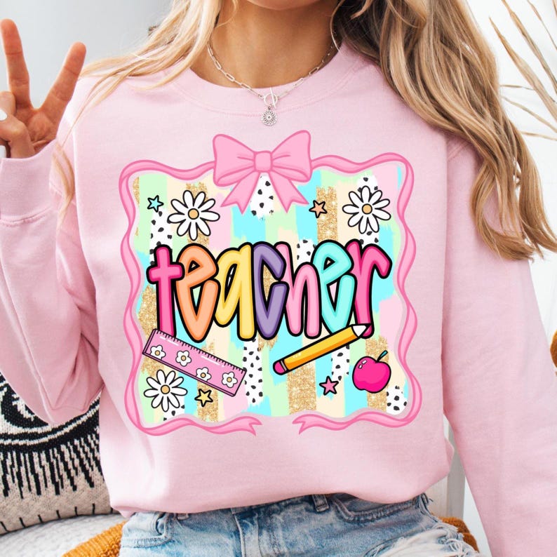 Coquette Teacher PNG, Back to School Png, Teacher Shirt Png, Png for ...