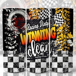 Dirt Track Racing Tumbler Wrap, 20oz Skinny Sublimation Tumbler Design ...
