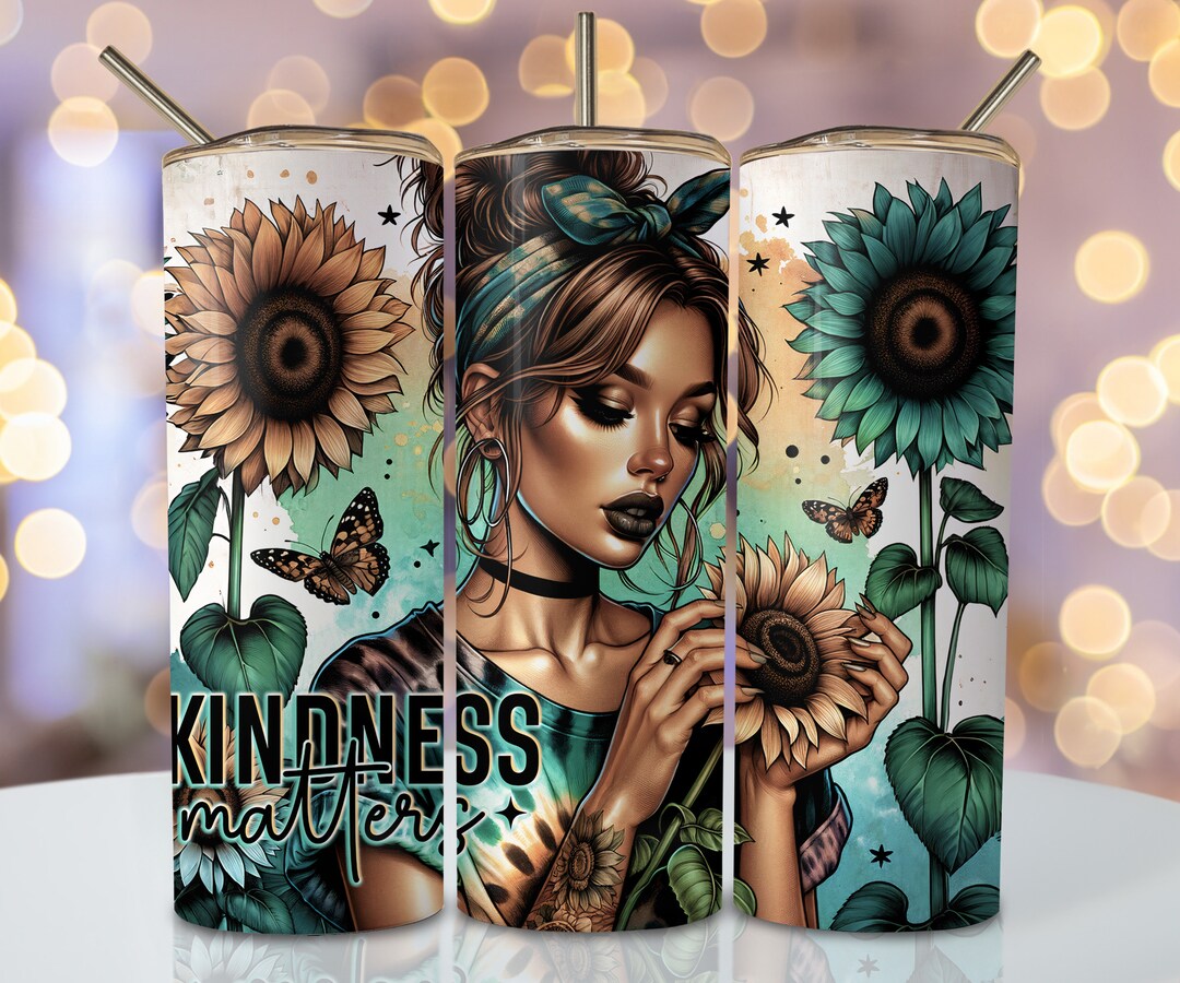 Kindness Matters Tumbler Wrap, 20oz Skinny Sublimation Tumbler Design ...