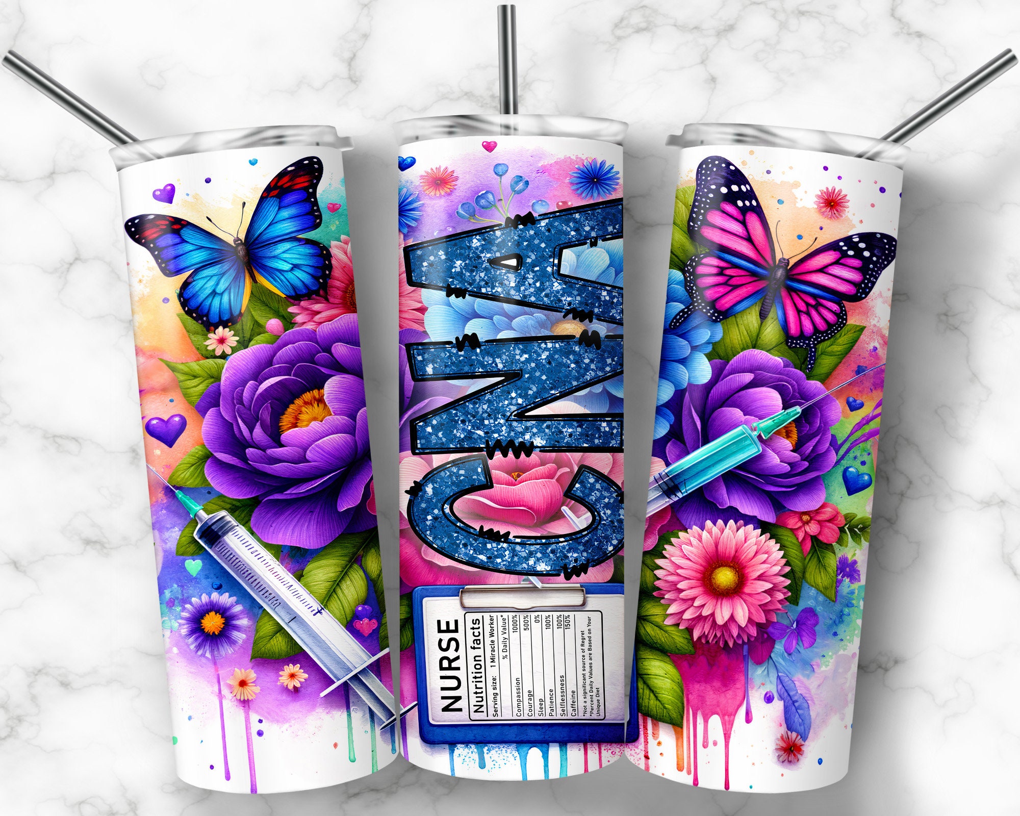 CNA Nurse Tumbler Wrap, 20oz Skinny Sublimation Tumbler Design, CNA ...