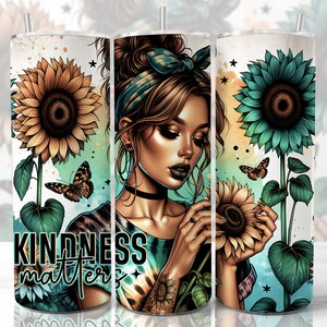 Kindness Matters Tumbler Wrap, 20oz Skinny Sublimation Tumbler Design ...