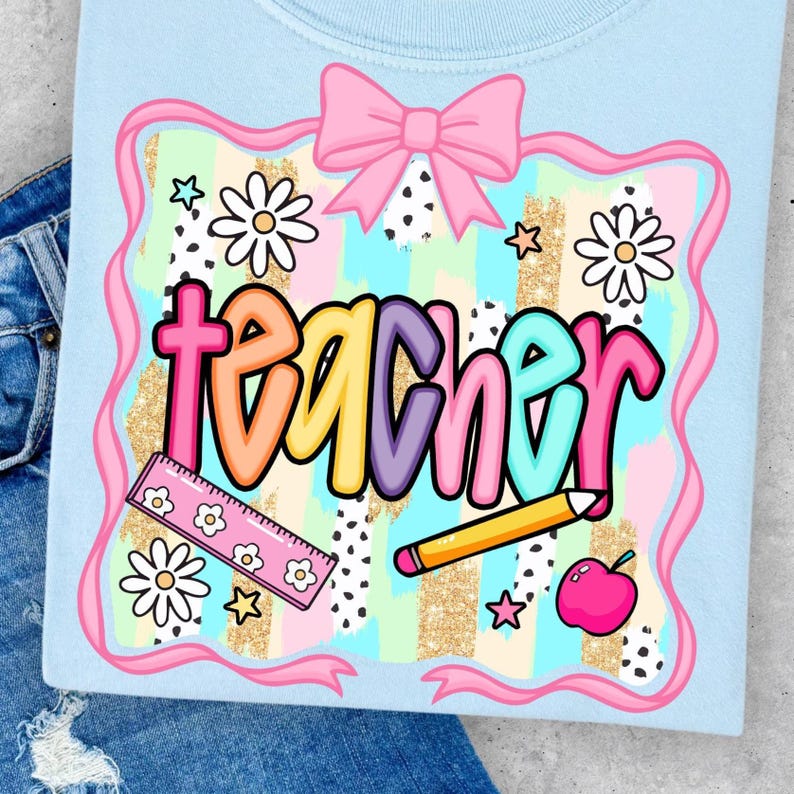 Coquette Teacher PNG, Back to School Png, Teacher Shirt Png, Png for ...
