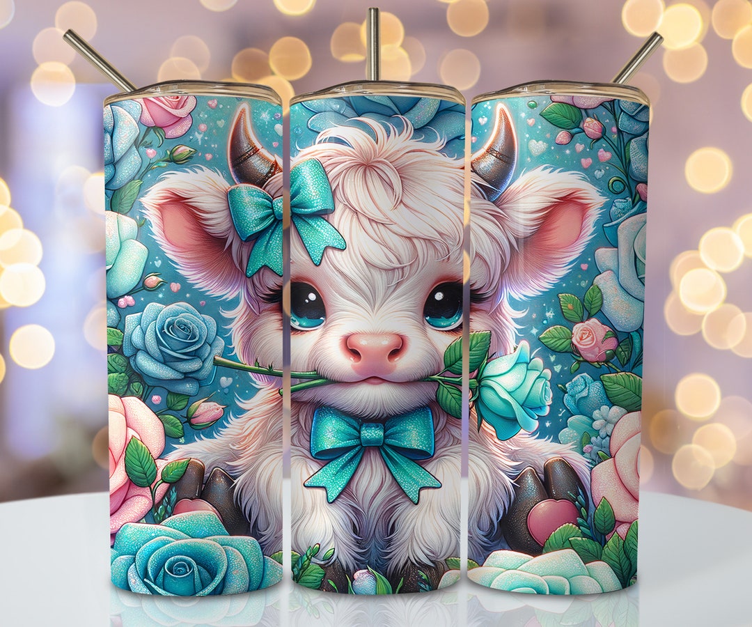 Seamless Highland Cow Tumbler Wrap, 20oz Skinny Sublimation Tumbler ...