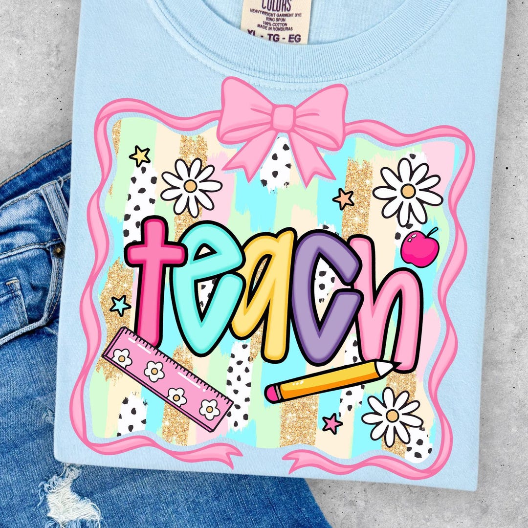 Coquette Teacher PNG, Back to School Png, Teacher Shirt Png, Png for ...