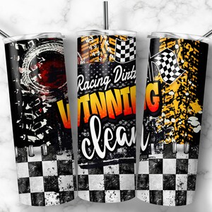 Dirt Track Racing Tumbler Wrap, 20oz Skinny Sublimation Tumbler Design ...