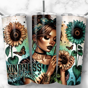 Kindness Matters Tumbler Wrap, 20oz Skinny Sublimation Tumbler Design ...